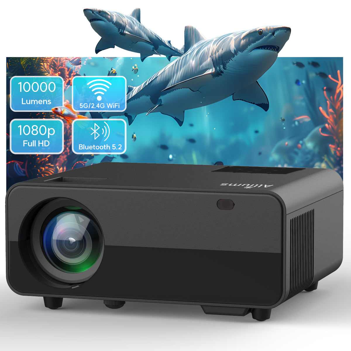 ALLIUMS Mini Portable Projector with 1080p Full HD Resolution, AP-25B ...