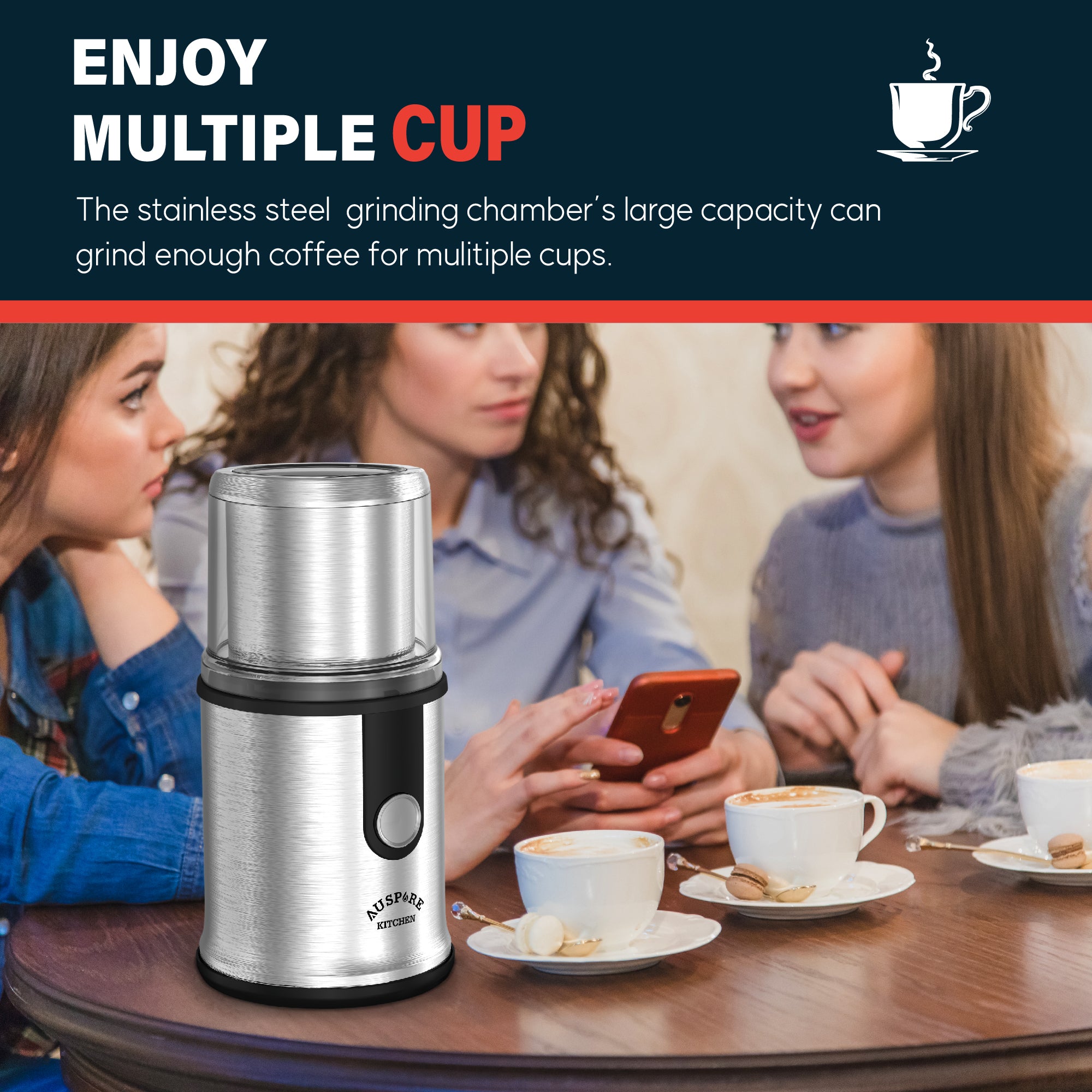 AUSPURE Electric Coffee and Spice Grinder, AusGrind-E09 – Ausbrilliant